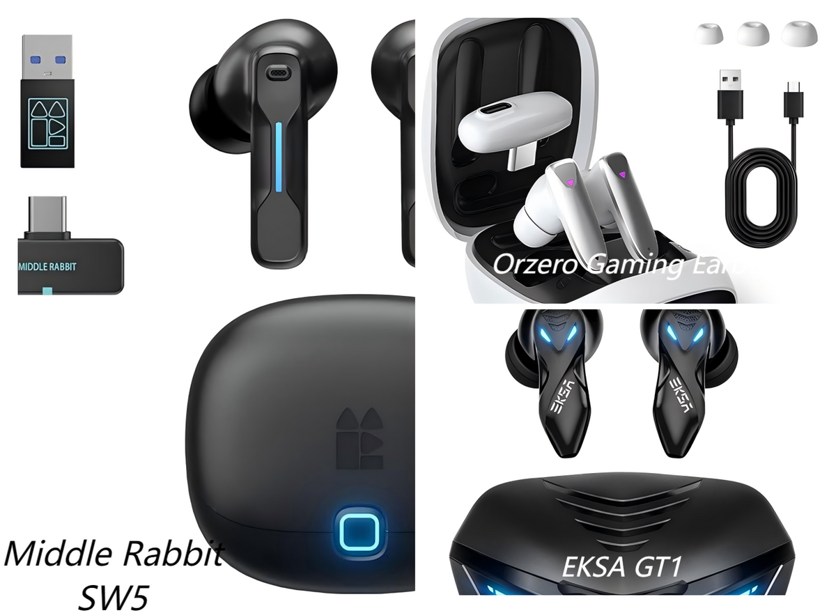 Gaming Earbuds Comparison: Middle Rabbit SW5 vs. EKSA GT1 vs. Orzero ...